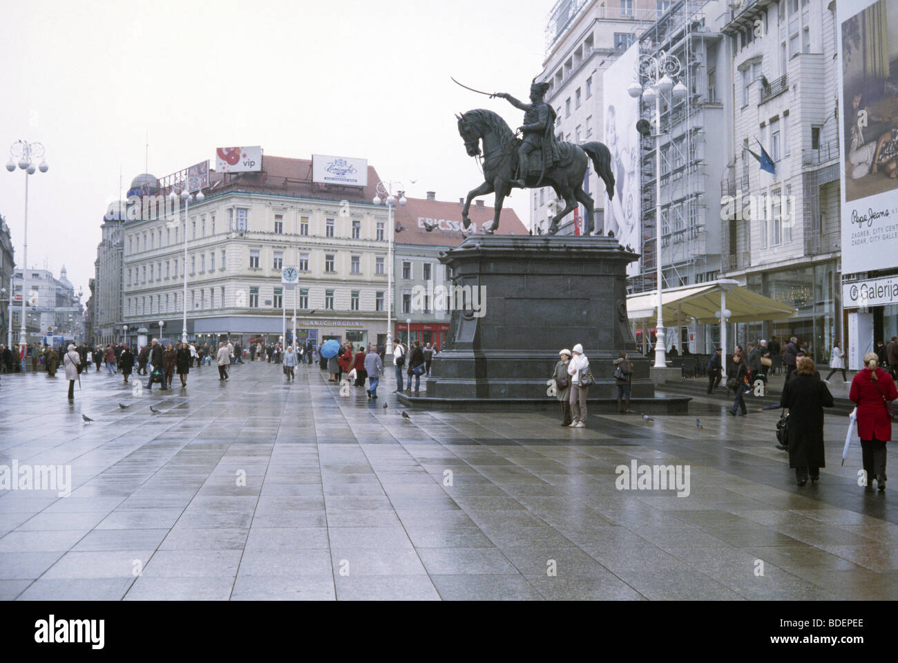 Ban Josip Jelacic square, city center, Zagreb, Croatia; Europe Stock ...