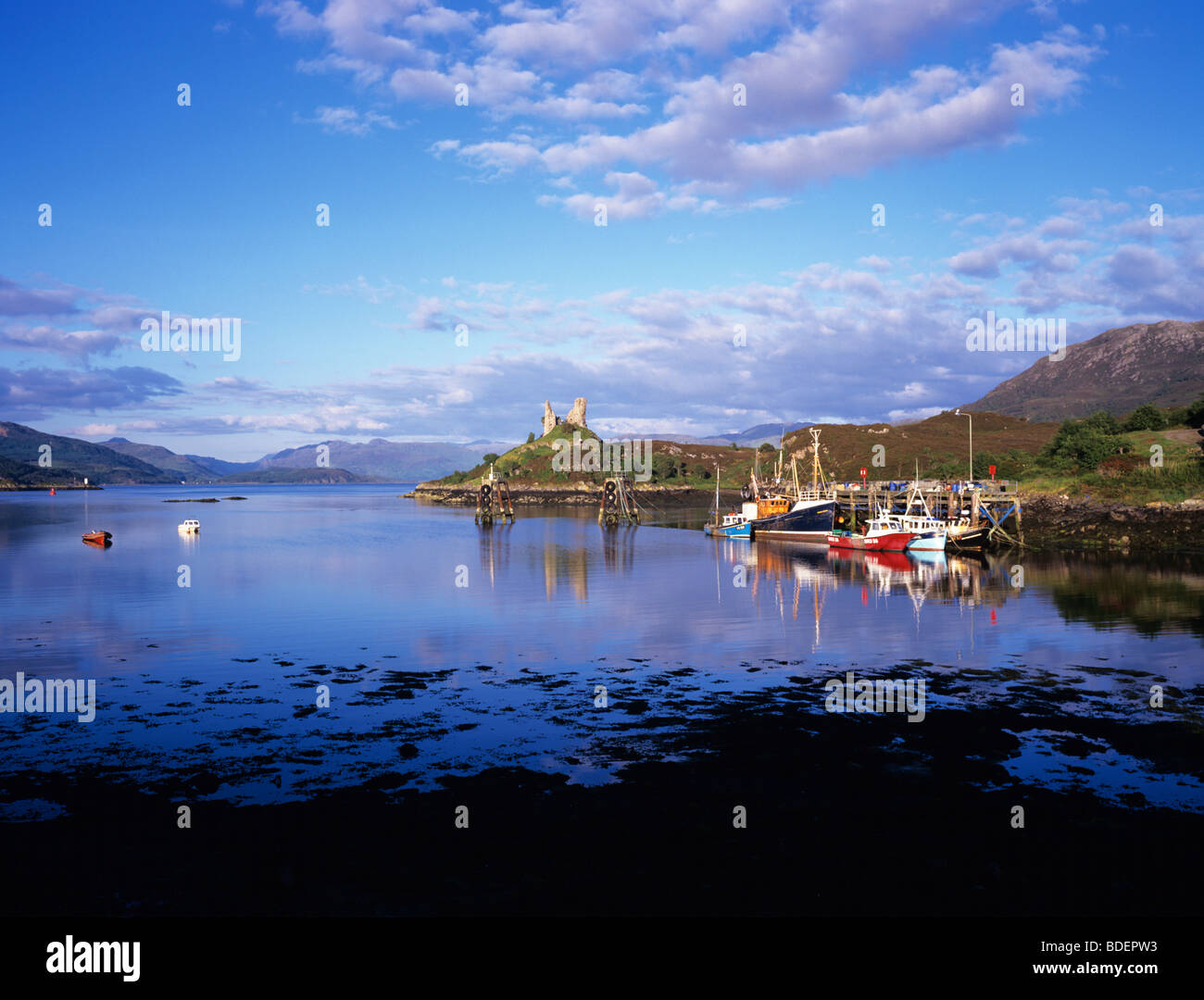 Beautiful view of Castle Moil at Kyleakin on the Isle Skye Stock Photo ...