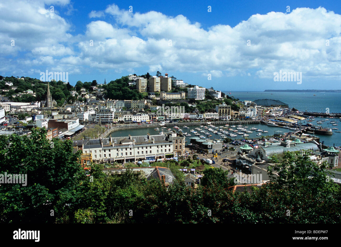 England devon torquay view across the harbour torquay hi-res stock ...
