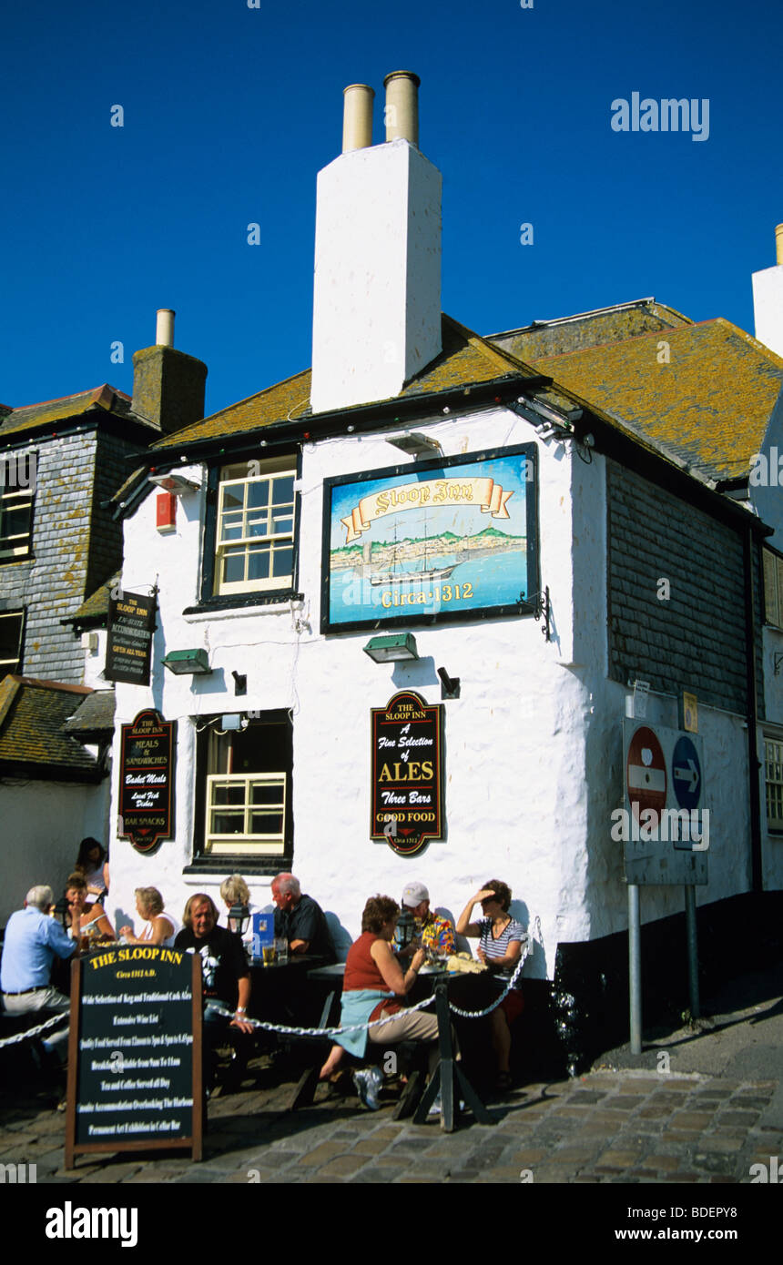 The Sloop Inn on the harbourside of the popular seaside resort of St ...