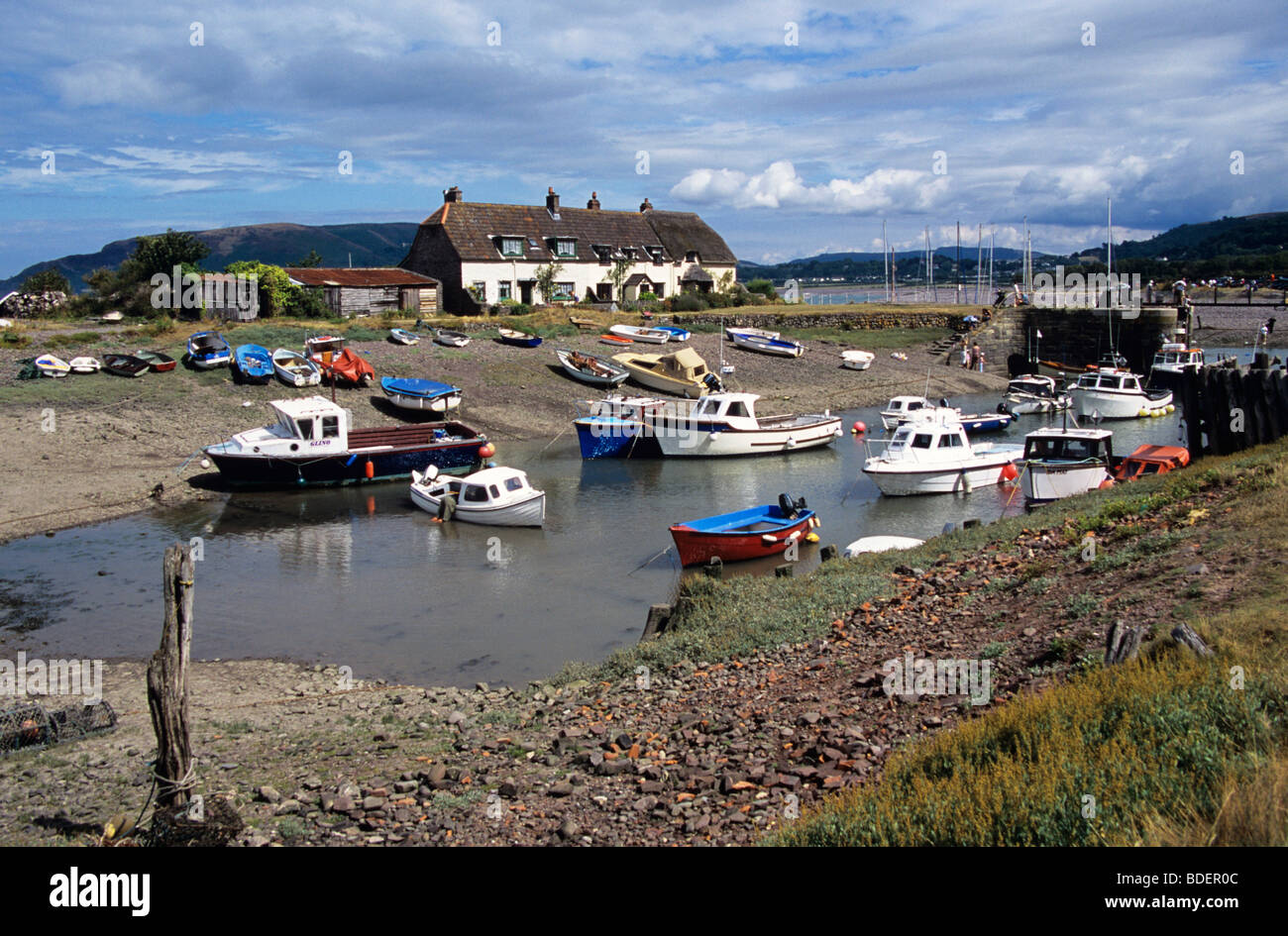 Porlock Weir - The picturesque tiny harbour near Porlock Stock Photo ...