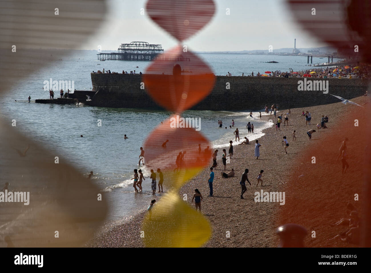 brighton beach scene, england Stock Photo - Alamy