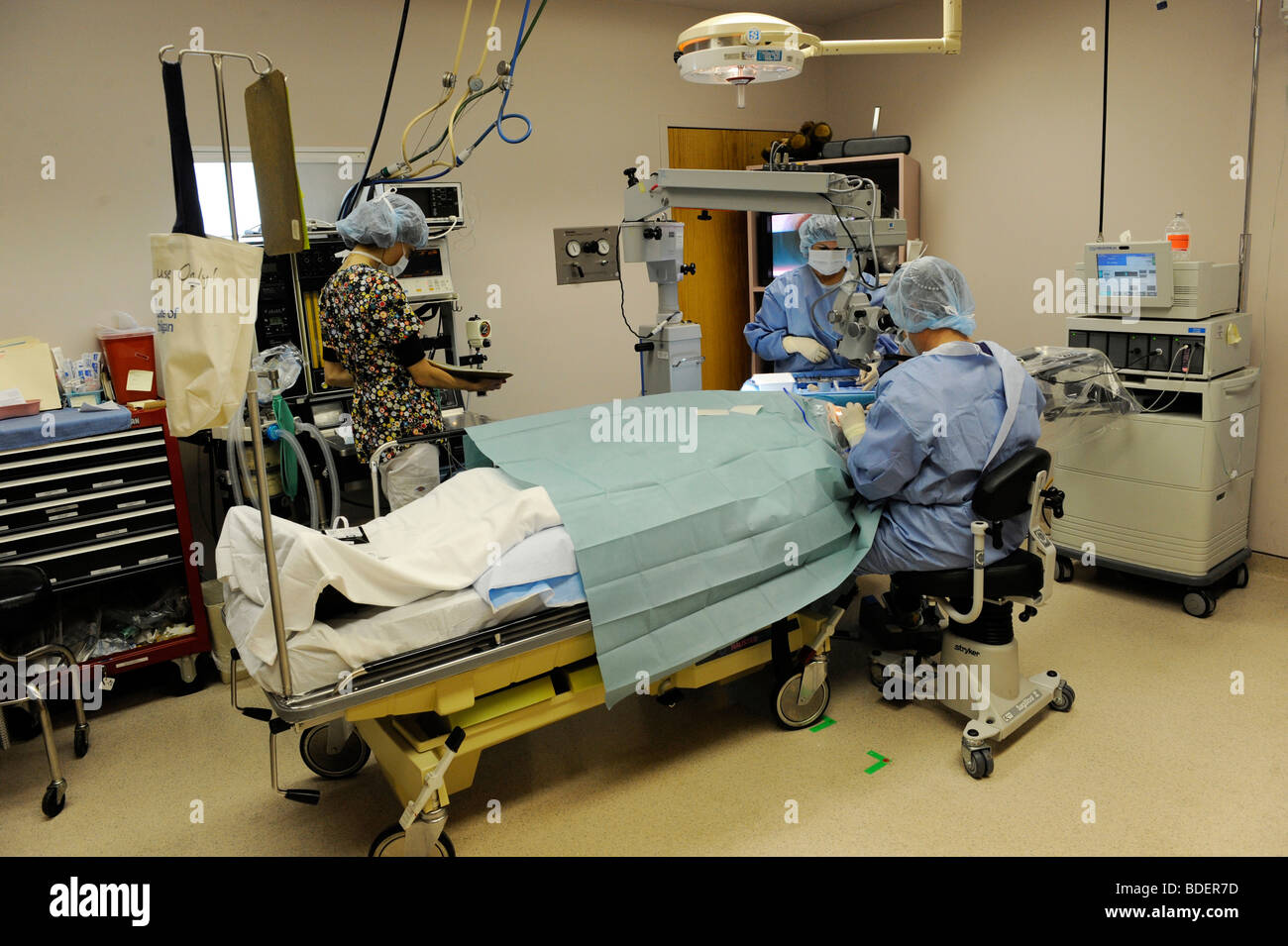Preparation for Vision correction Cataract eye operation Stock Photo ...