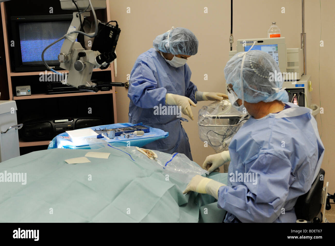 Preparation for Vision correction Cataract eye operation with a ...