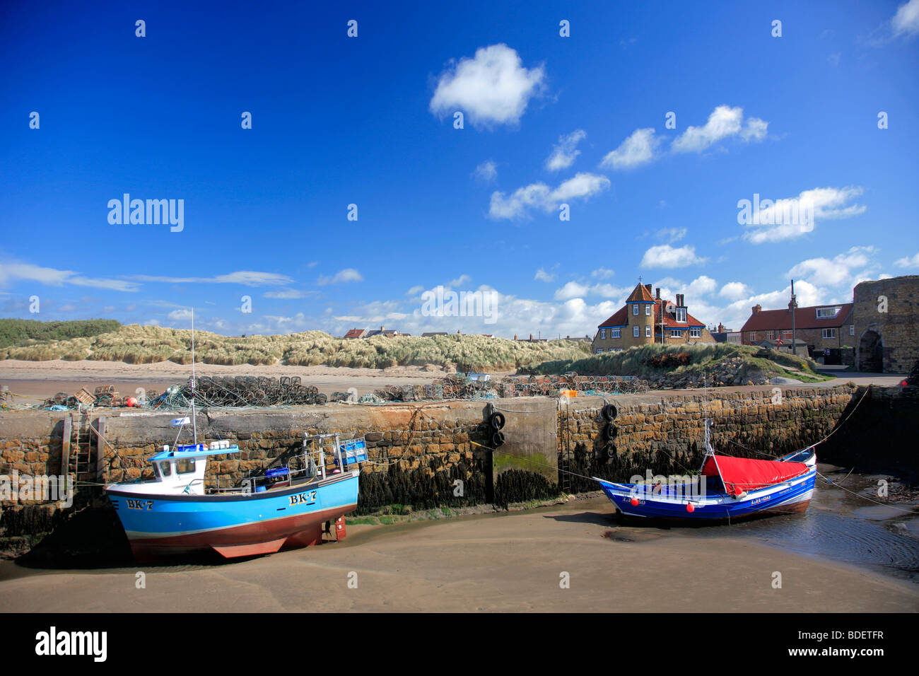 Fishing Boats in Beadnell Coastal village Harbour North Northumbrian ...