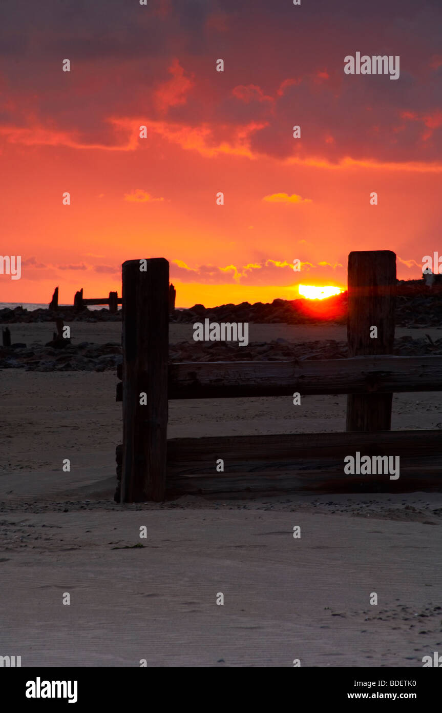 Colourful sunset over beach dunes hi-res stock photography and images ...