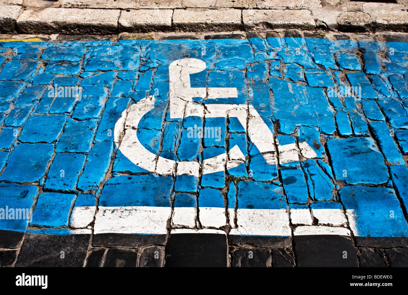 Disabled car parking bay painted hi-res stock photography and images ...