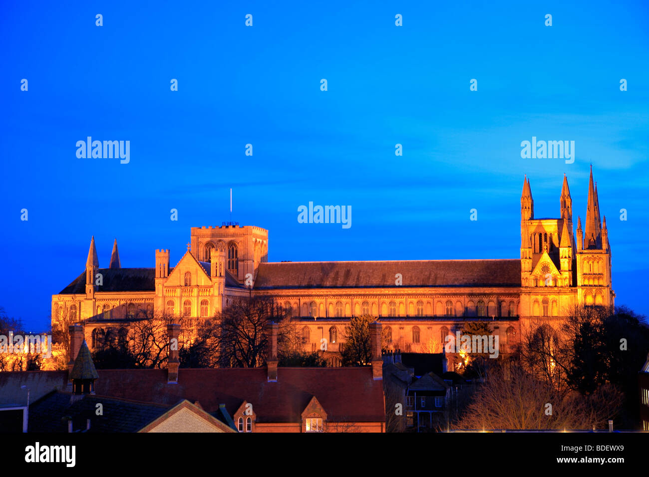 Dusk Landscape North Elevation Peterborough City Cathedral ...