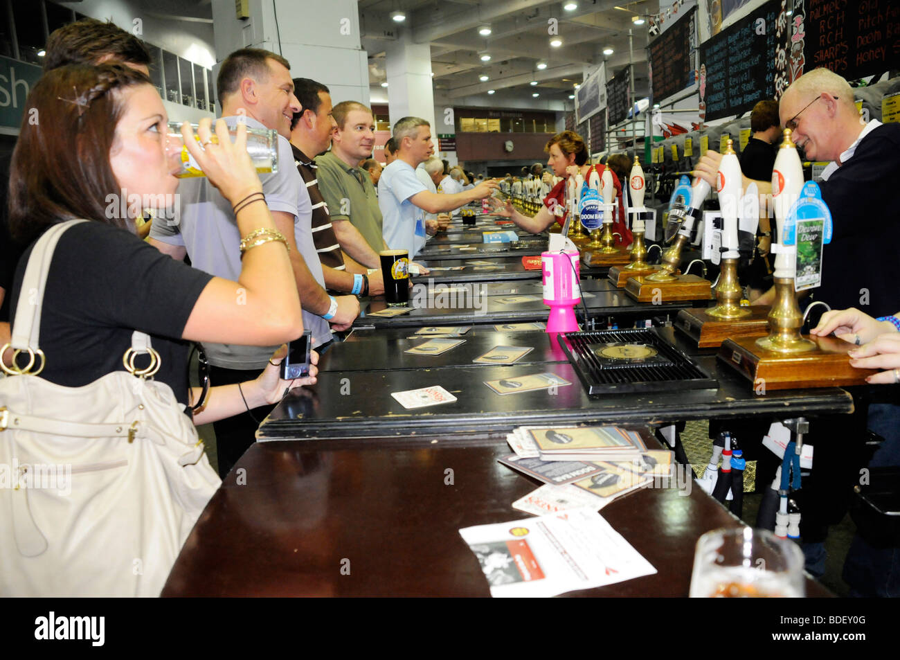 Camra members and the general public order drinks at the CAMRA Great ...