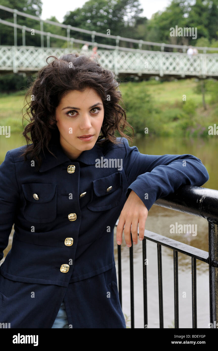 Singer Katie Melua in the Quarry at Shrewsbury Shropshire Stock Photo ...
