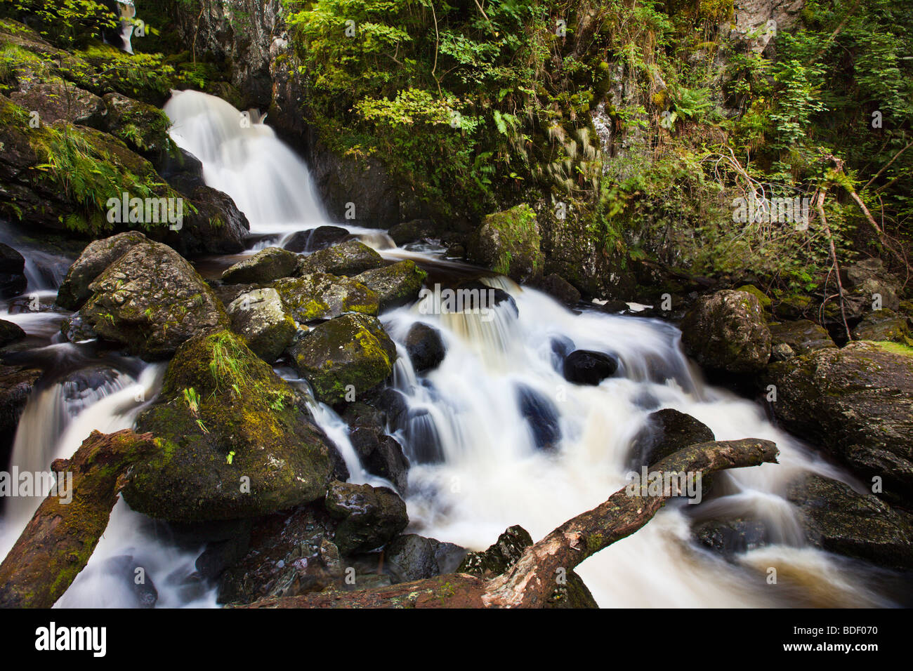 Mountain Waterfalls In Full Spate Above 'Derwent Water', Borrowdale ...