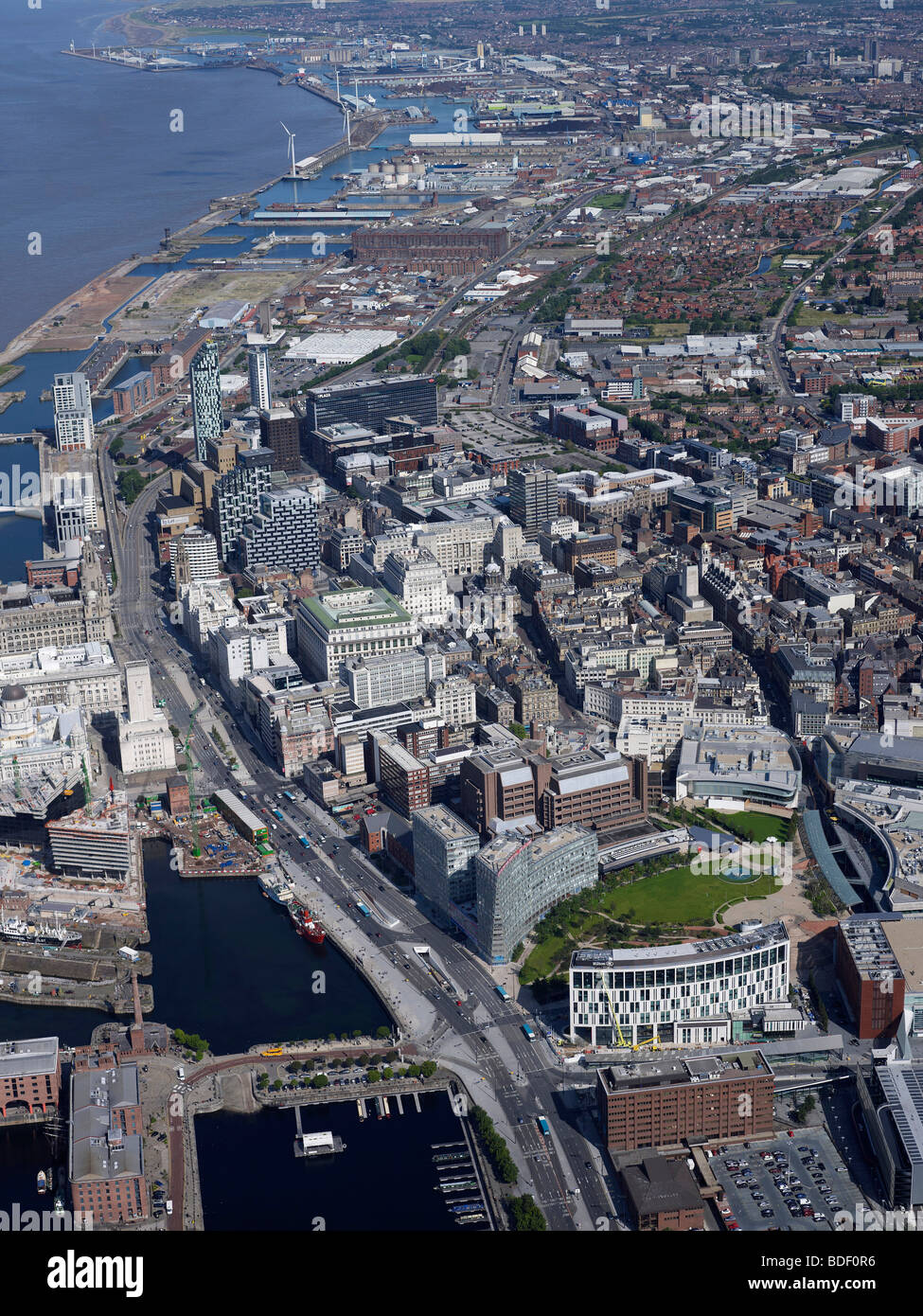 Aerial view of Liverpool, North West England, Summer 2009 Stock Photo ...