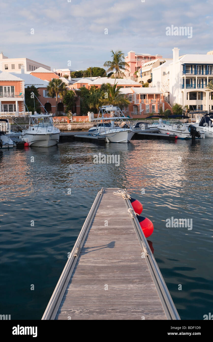 Bermuda, Atlantic Ocean, Hamilton, Hamilton harbour and new luxury ...