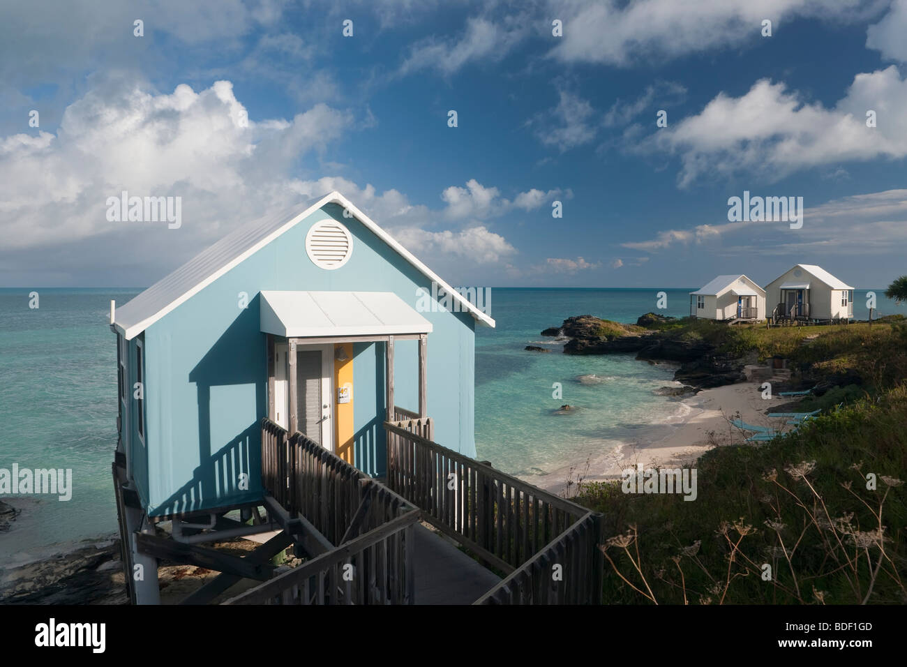 Bermuda, Atlantic Ocean, Sandys Parish, Vacation cottages on stilts ...