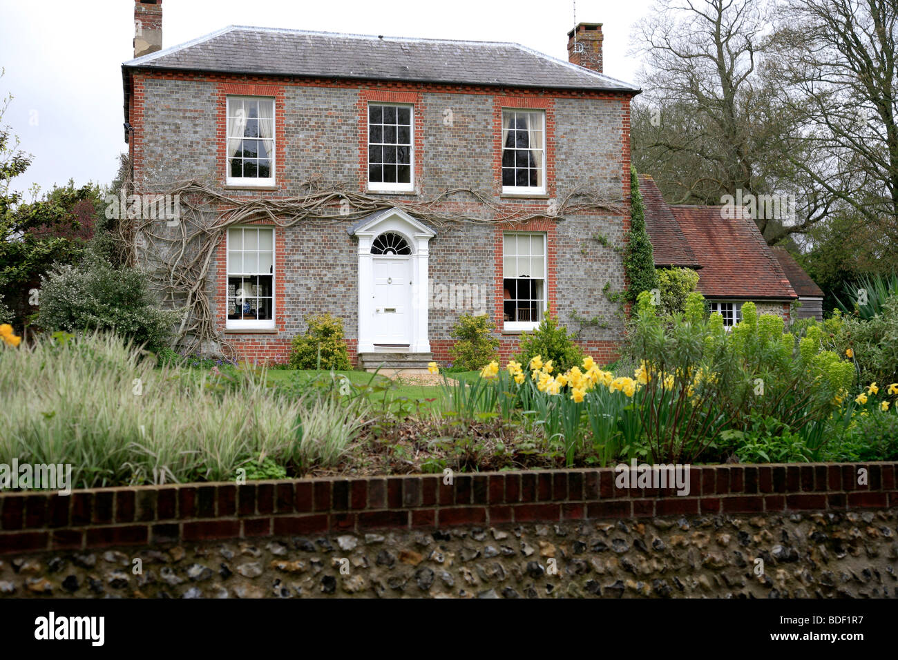 Cottage Slindon village Sussex County South Downs National Park England ...