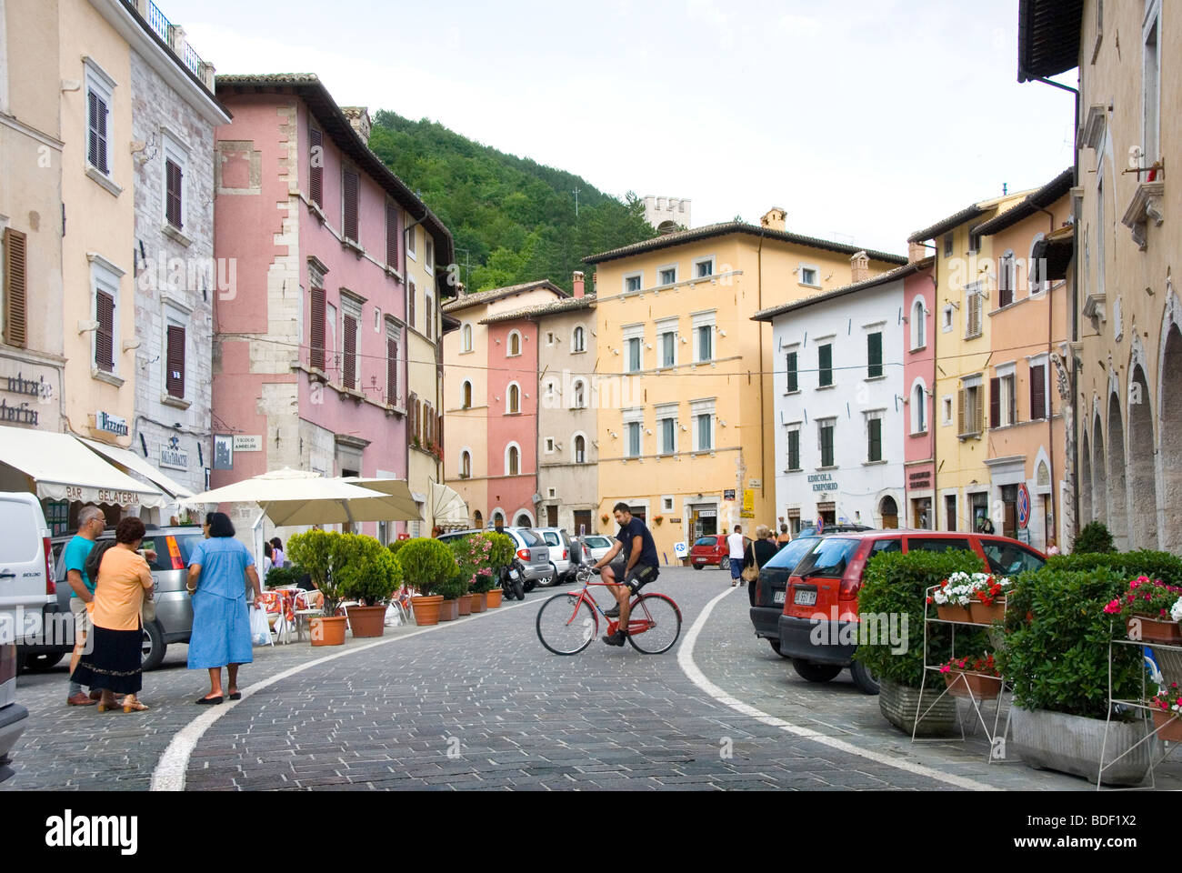 in the main Piazza in Visso Stock Photo - Alamy