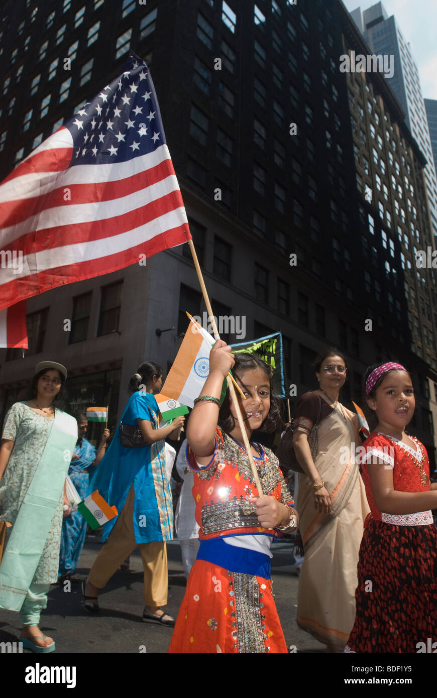 Indian-Americans from the tri-state area around New York march in the ...