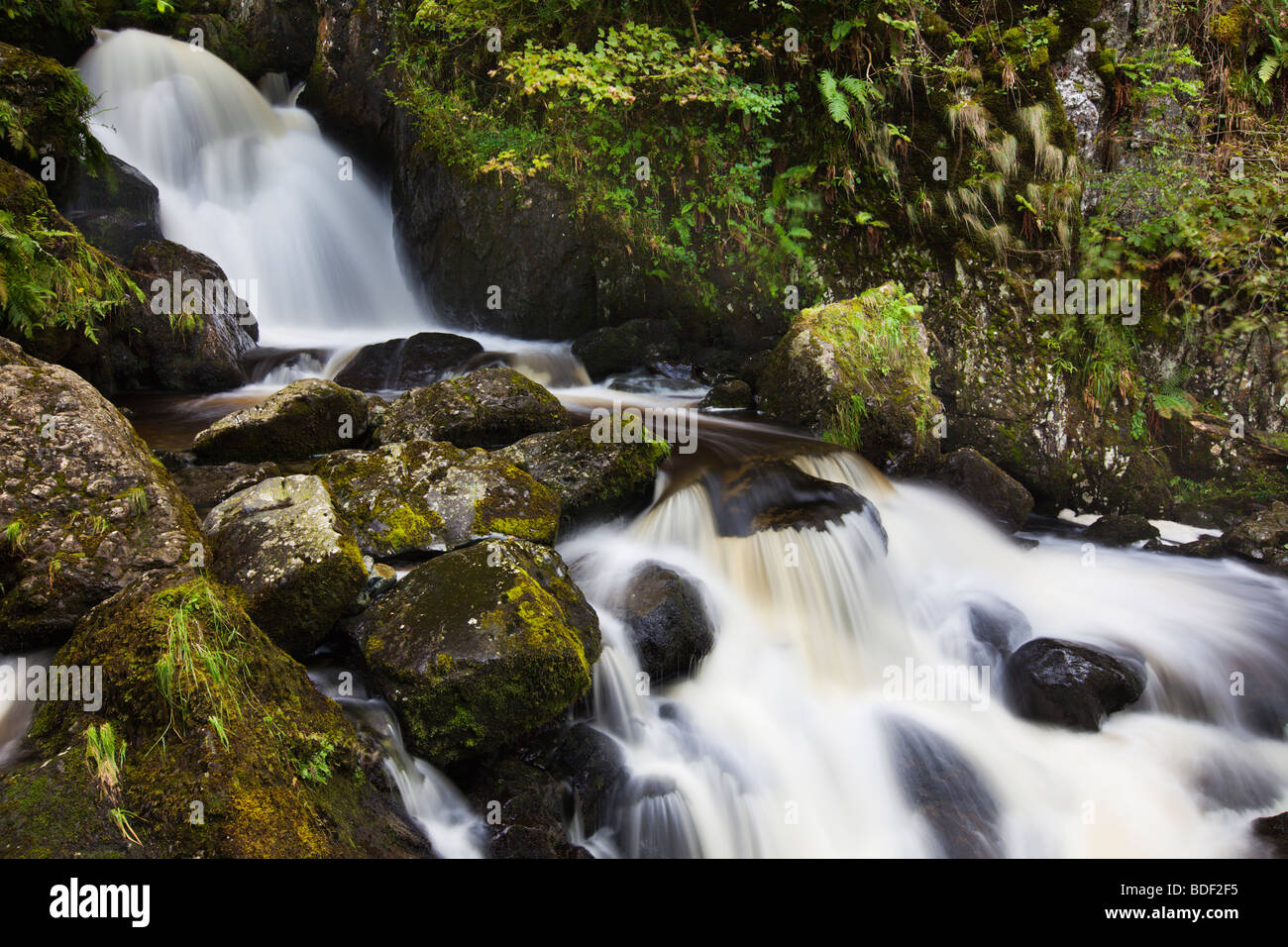 Mountain Waterfalls In Full Spate Above 'Derwent Water', Borrowdale ...