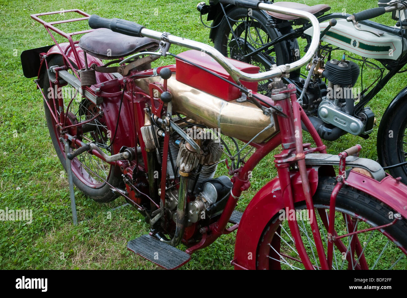 Vintage motorbike at Pickering Steam Fair Stock Photo - Alamy