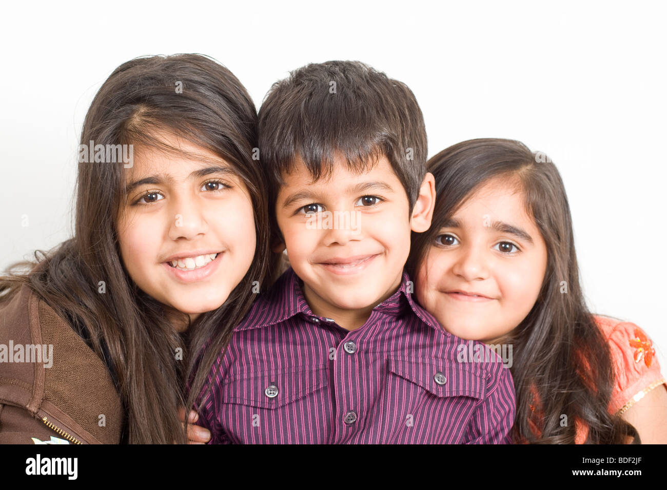 Portrait of Three Young Asian Indian Children Stock Photo - Alamy