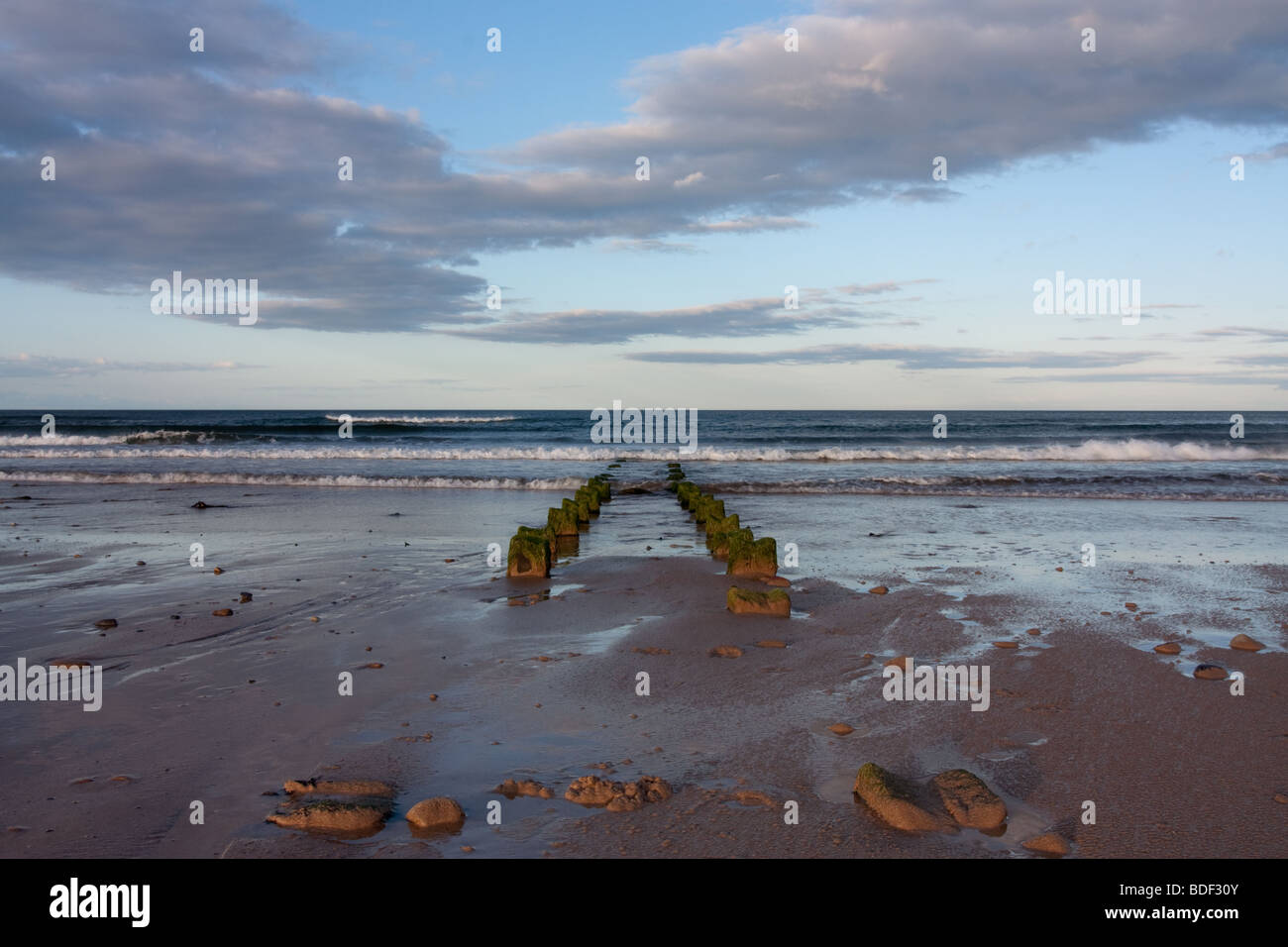 Blyth beach and promenade at dusk, Northumberland Coast Stock Photo - Alamy