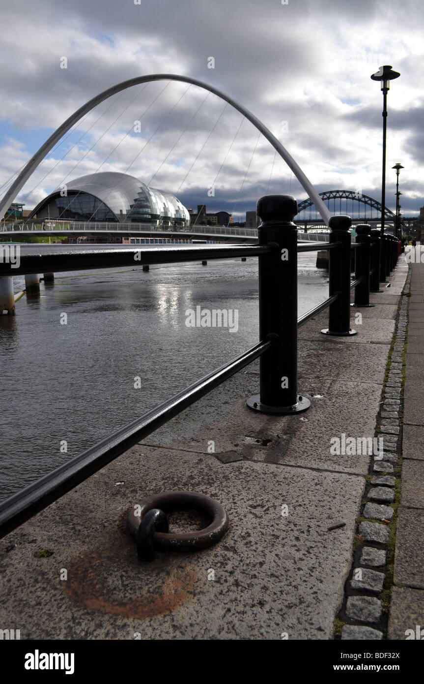 Tyne bridge millennium bridge river Newcastle quayside gateshead baltic ...