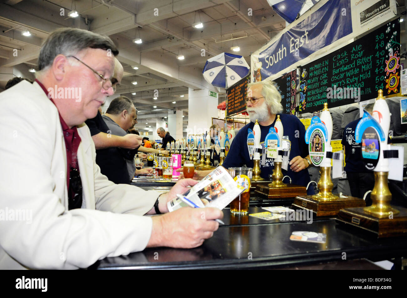 Camra members tick off and order and taste beers at The Great British ...