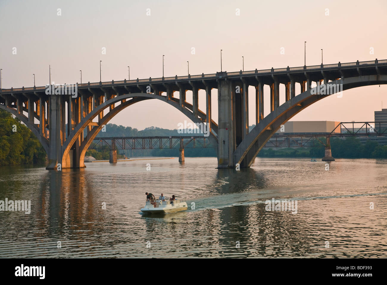 Henley Street bridge across Tennessee River in Knoxville Tennessee ...