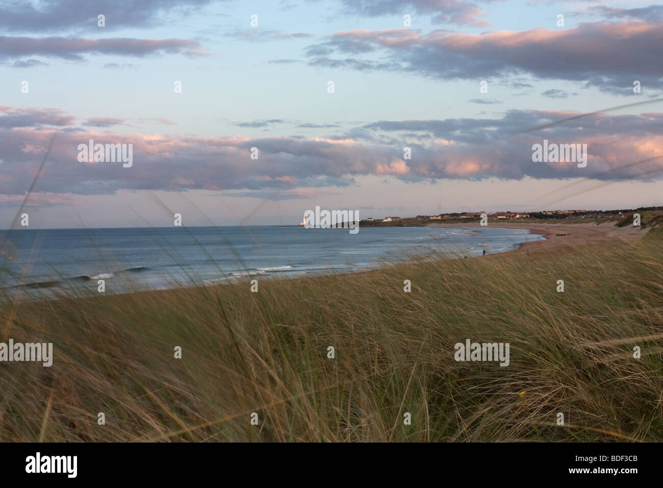 Blyth beach and promenade at dusk, Northumberland Coast Stock Photo - Alamy