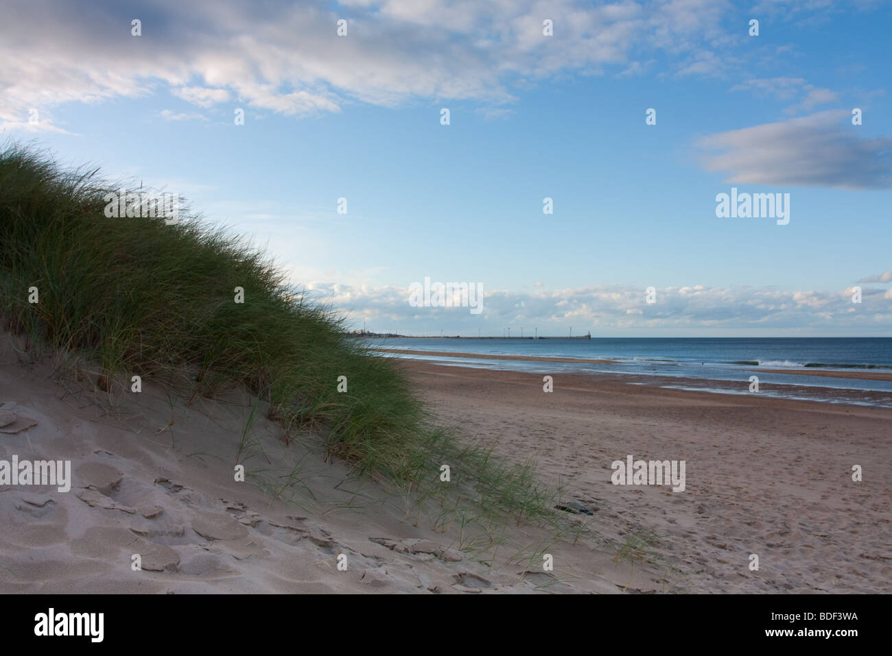 Blyth beach and promenade at dusk, Northumberland Coast Stock Photo - Alamy
