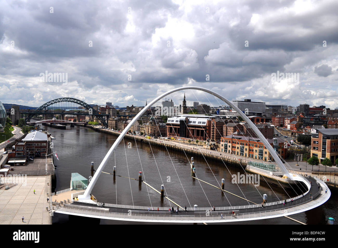 Tyne bridge millennium bridge river Newcastle quayside gateshead baltic ...