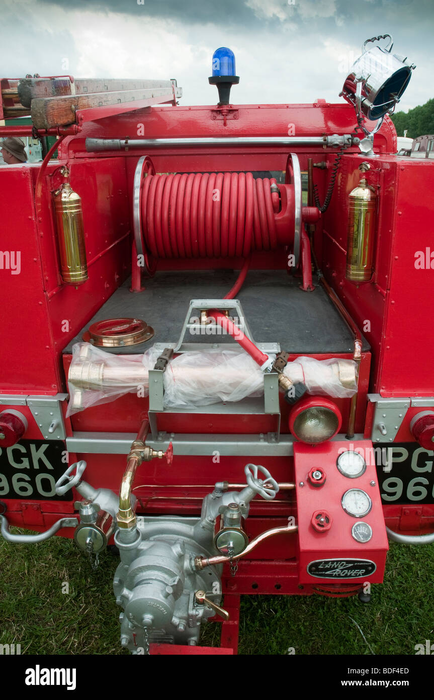 Vintage Land Rover fire fighting vehicle at Pickering Steam Fair Stock ...