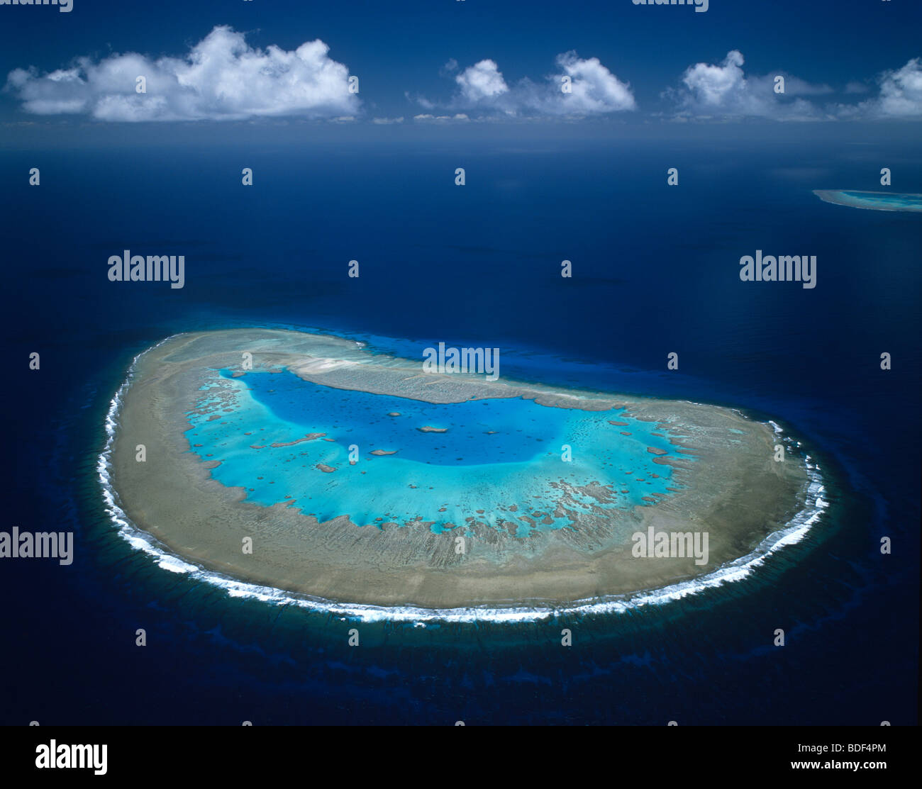 Australia, Queensland, Great Barrier Reef, aerial view of Boult Reef, a ...