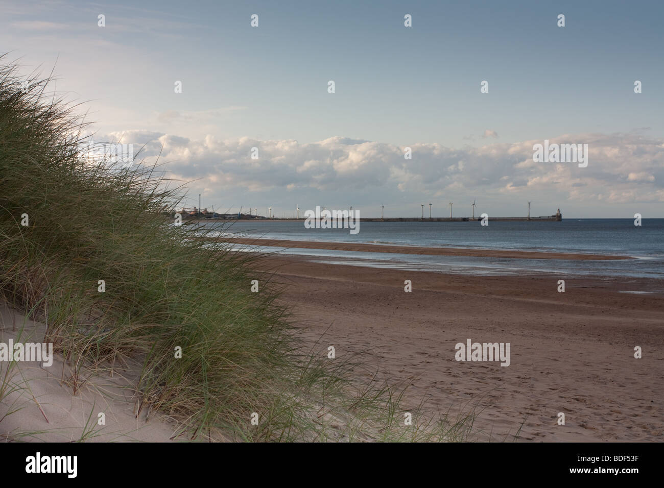 Blyth beach and promenade at dusk, Northumberland Coast Stock Photo - Alamy