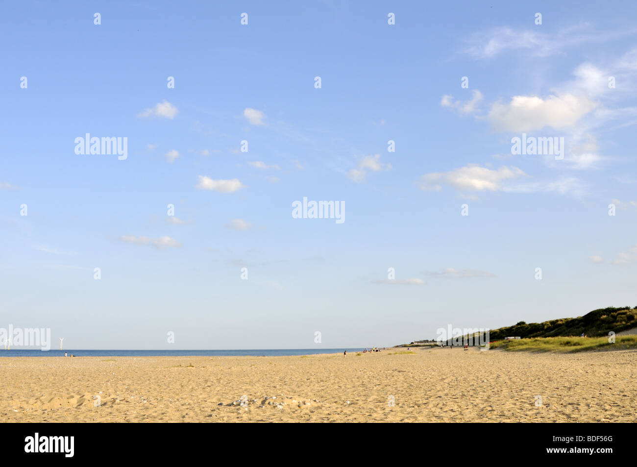 Sandy beach by the North Sea at Caister-on-Sea, Norfolk, UK Stock Photo ...