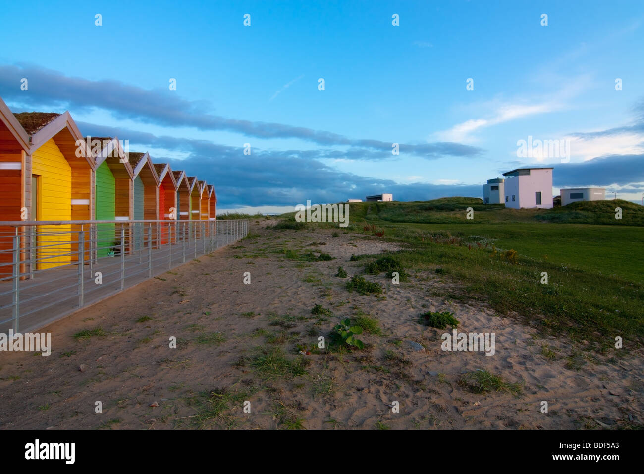 Blyth beach and promenade at dusk, Northumberland Coast Stock Photo - Alamy