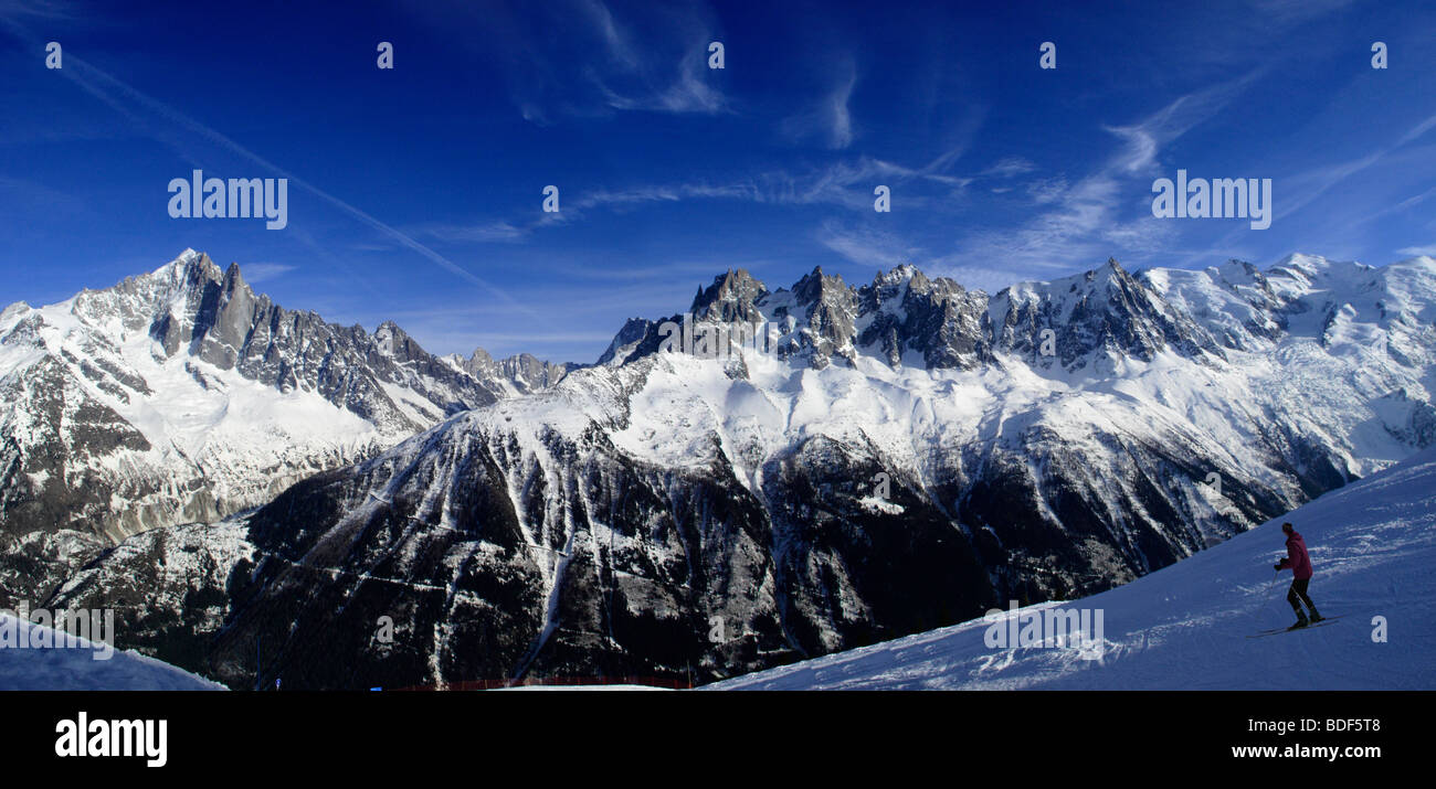 Chamonix Aguilles Panorama Stock Photo - Alamy