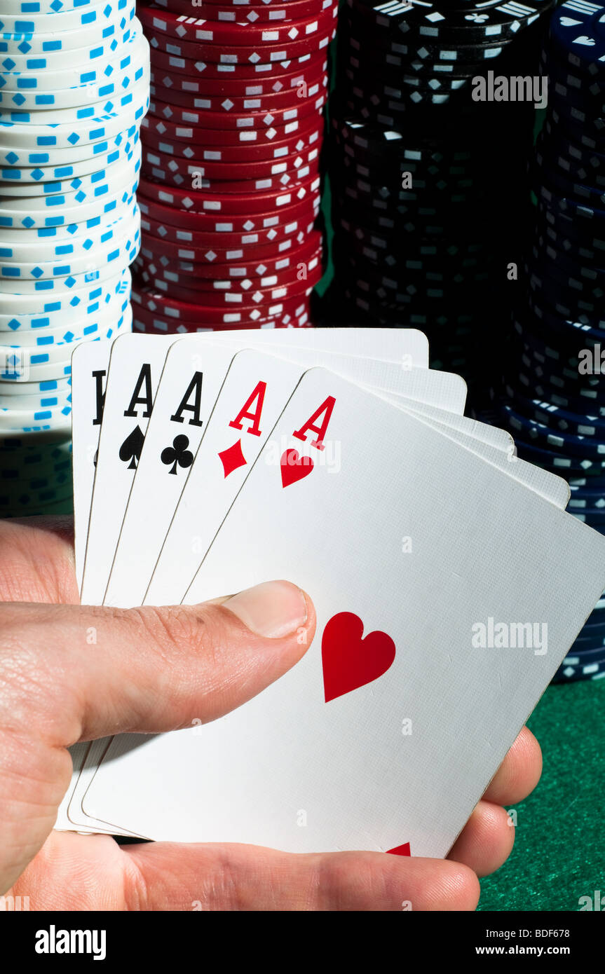 Hand poker full aces king hi-res stock photography and images - Alamy