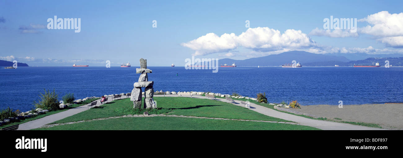 The Inukshuk at "English Bay" Vancouver British Columbia Canada Stock ...