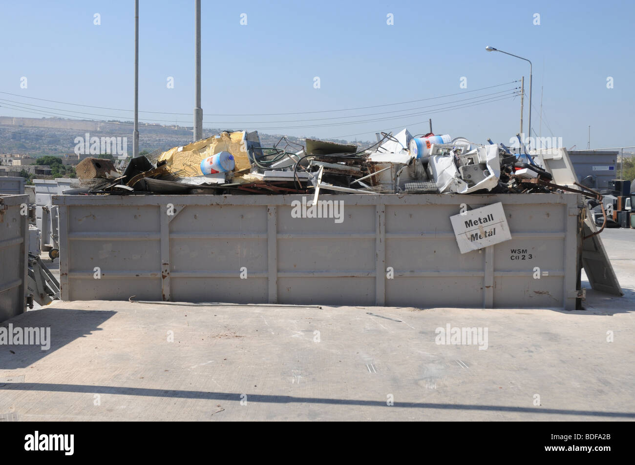 A section in a civic amenity site where metal scrap is source separated ...