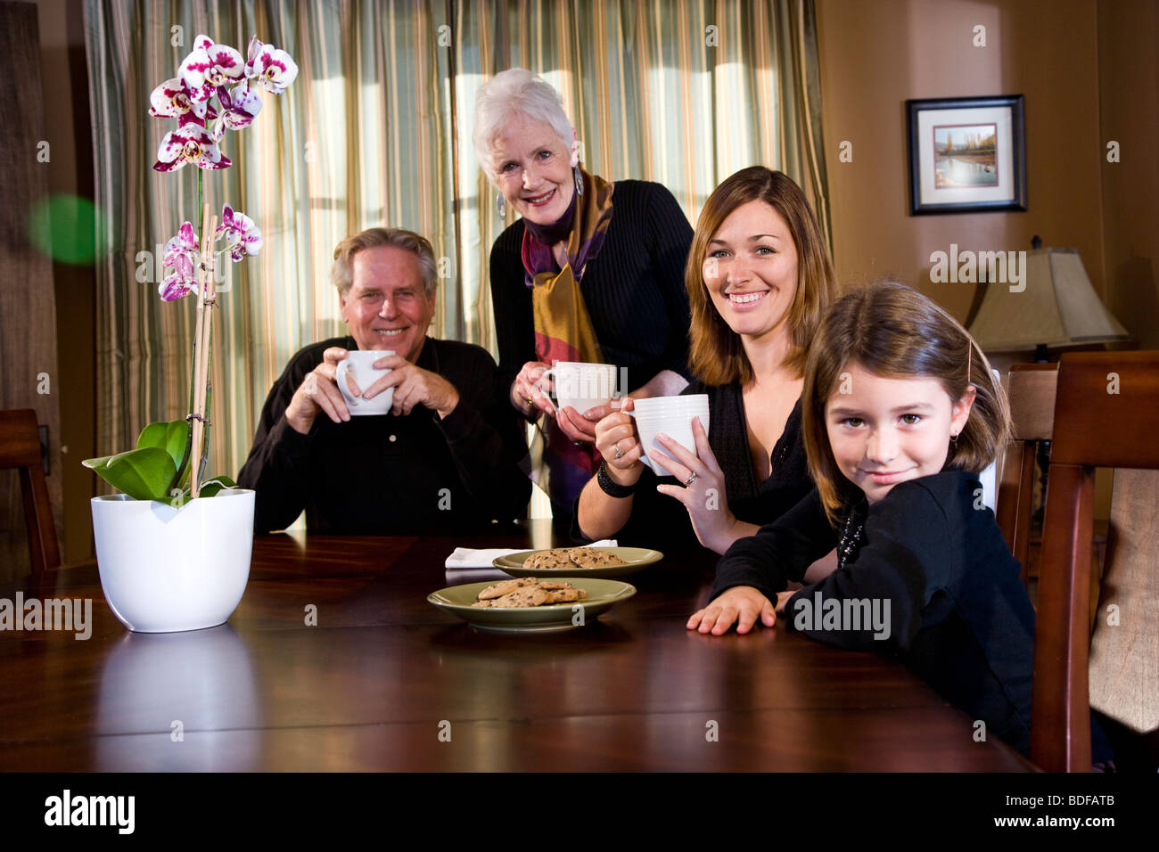 Multi generational family in dining room hi-res stock photography and ...