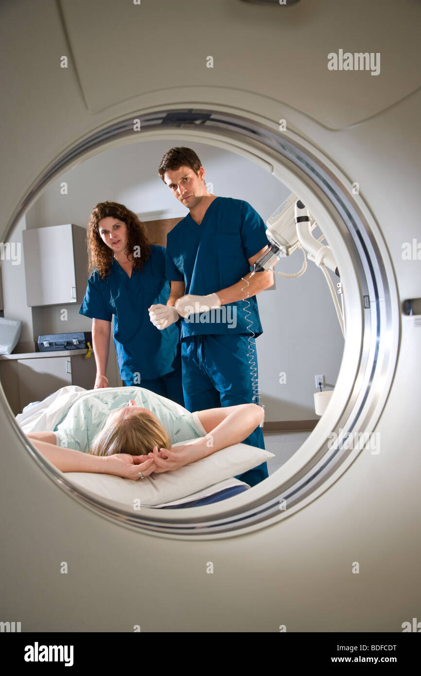 Doctor preparing woman ct scan hi-res stock photography and images - Alamy