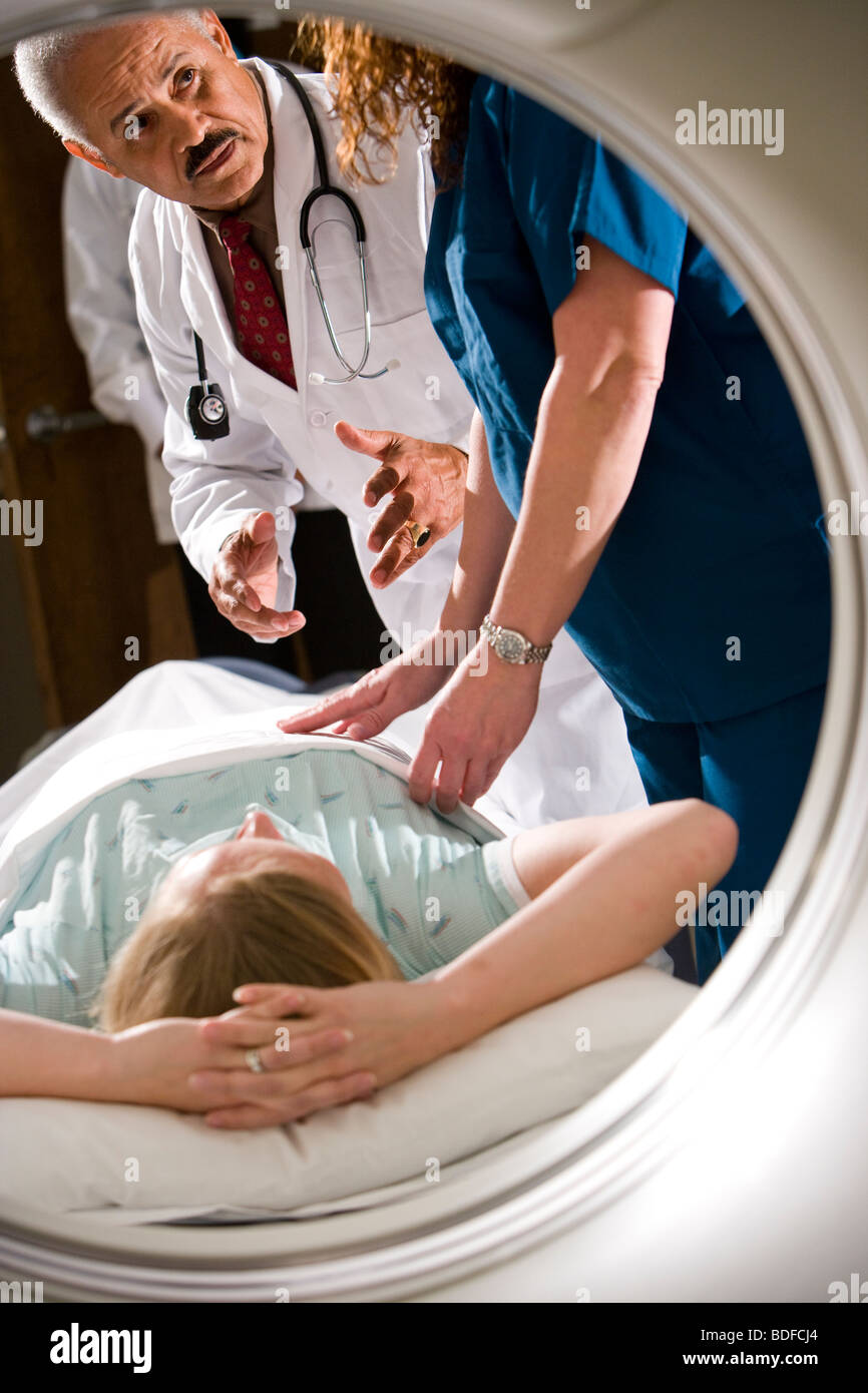 Doctor preparing woman ct scan hi-res stock photography and images - Alamy