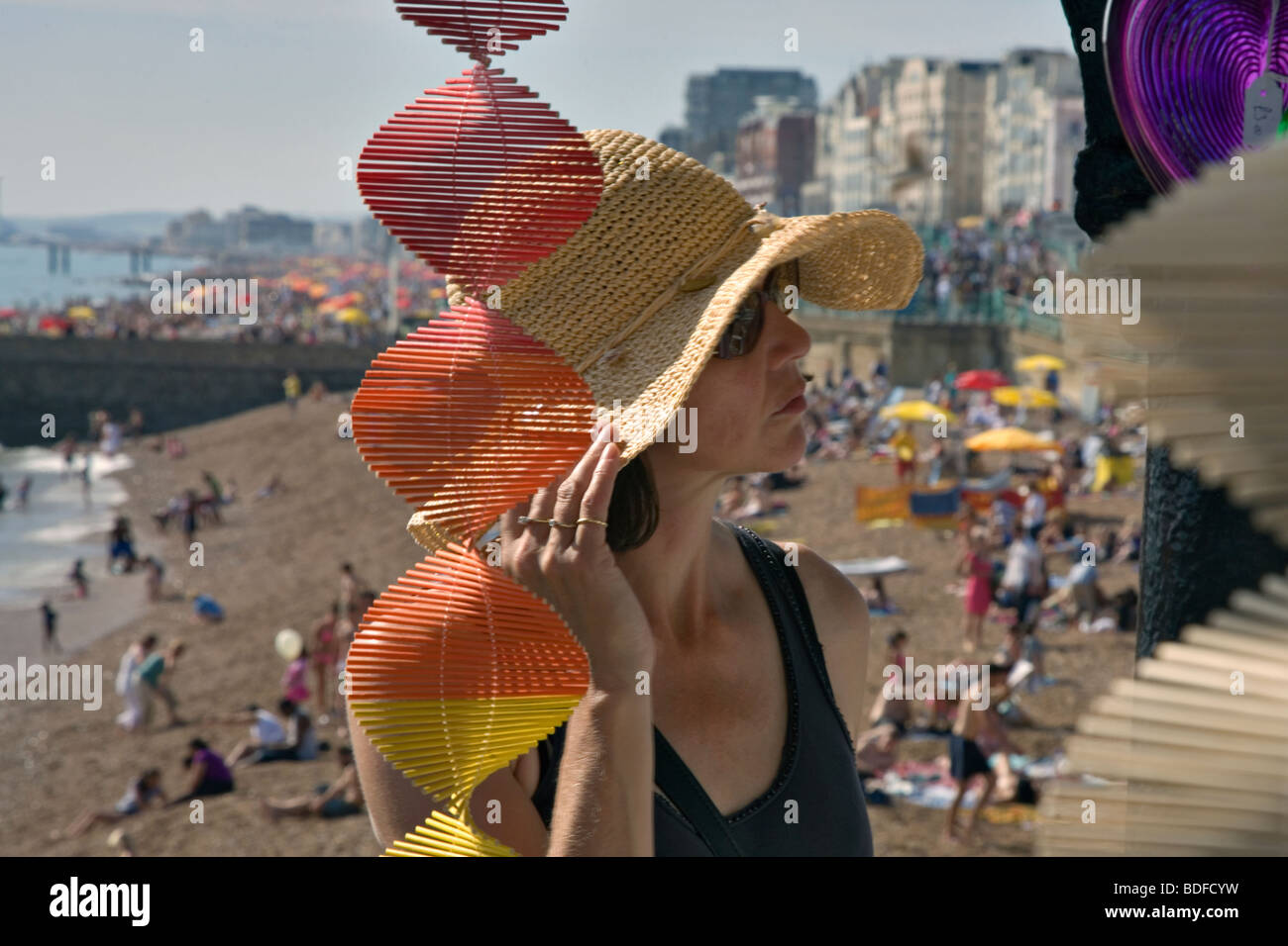brighton beach scene, england Stock Photo - Alamy