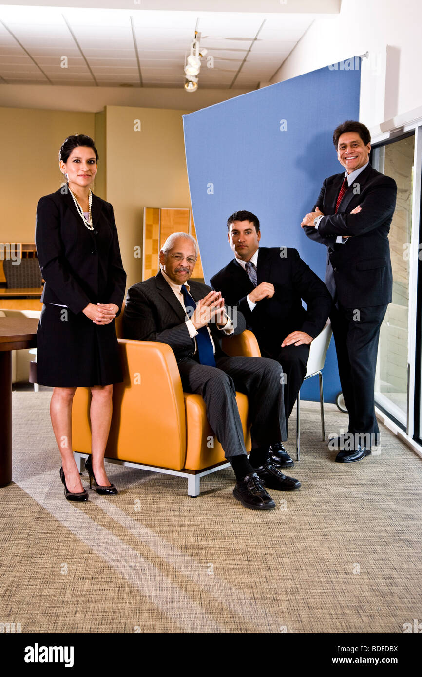 Hispanic business executives in office reception area Stock Photo - Alamy