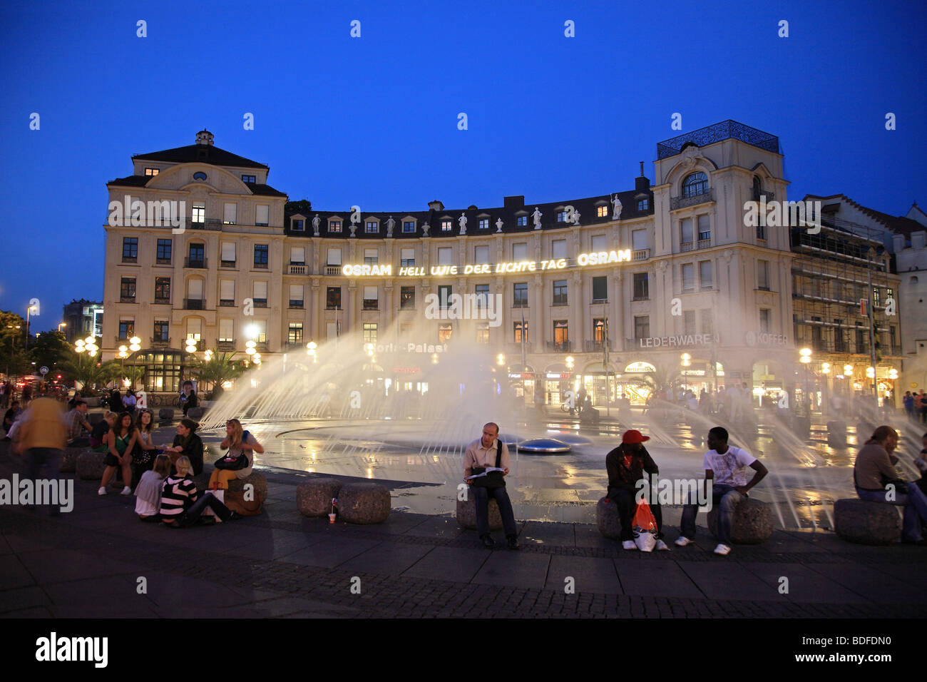 Fountain in Karlsplatz Stachus Square, Munich, Germany Stock Photo ...