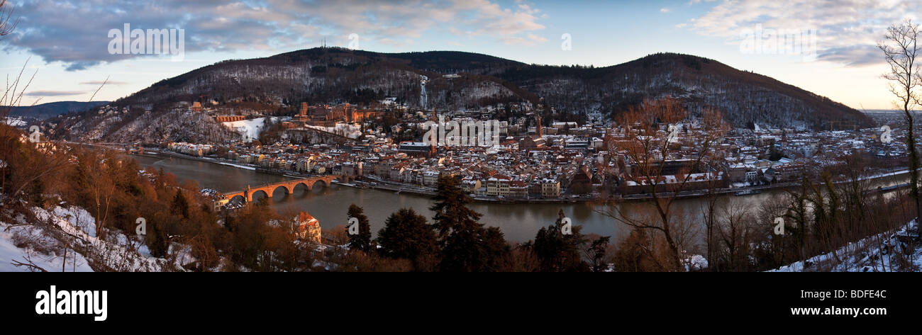 Panorama of Heidelberg, Germany, in winter Stock Photo - Alamy
