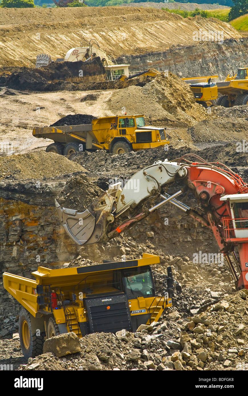 Open cast mining in United Kingdom digging coal for electricity power ...