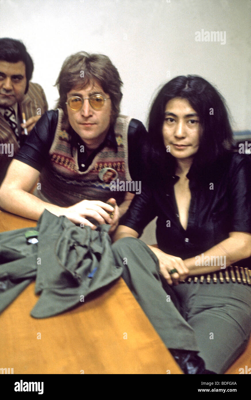 JOHN LENNON and Yoko Ono at the New York radio station WPLJ in 1971 ...