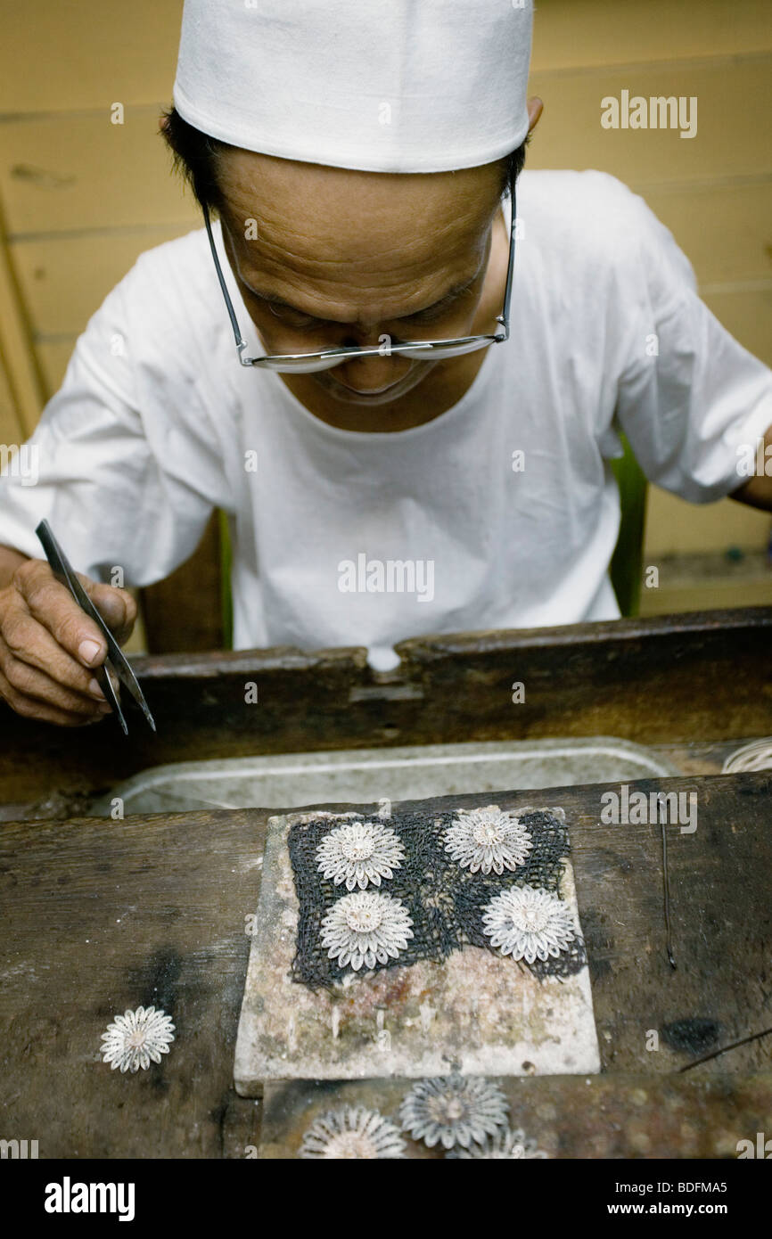 Silversmith making silver jewellery in Terengganu, Malaysia Stock Photo ...